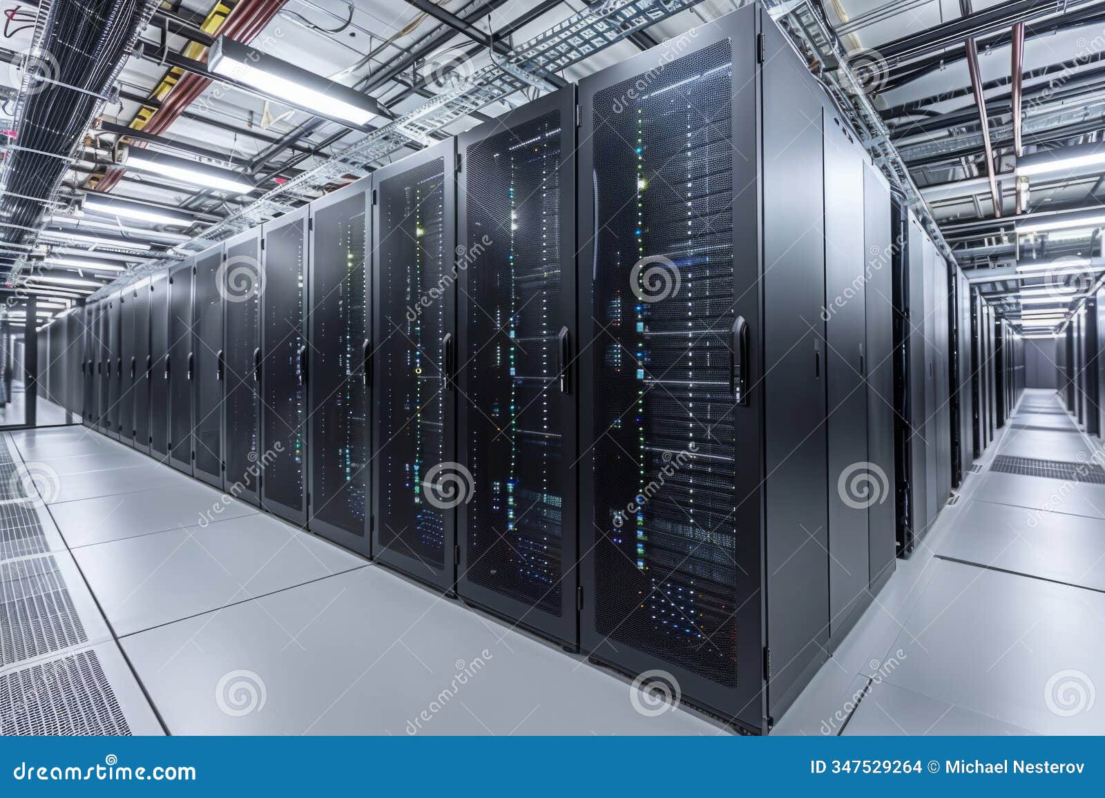 Racks with Servers of a Data Center Stock Photo - Image of hardware ...