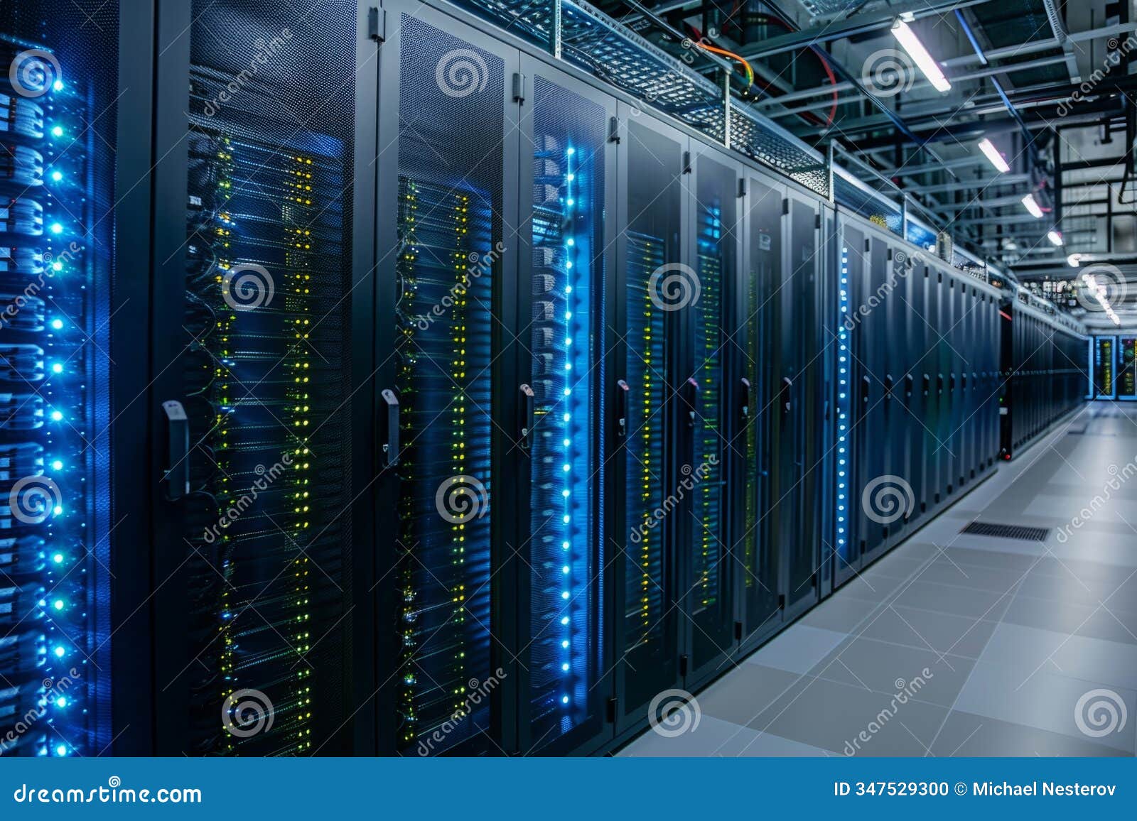Racks with Servers of a Data Center Stock Photo - Image of future ...