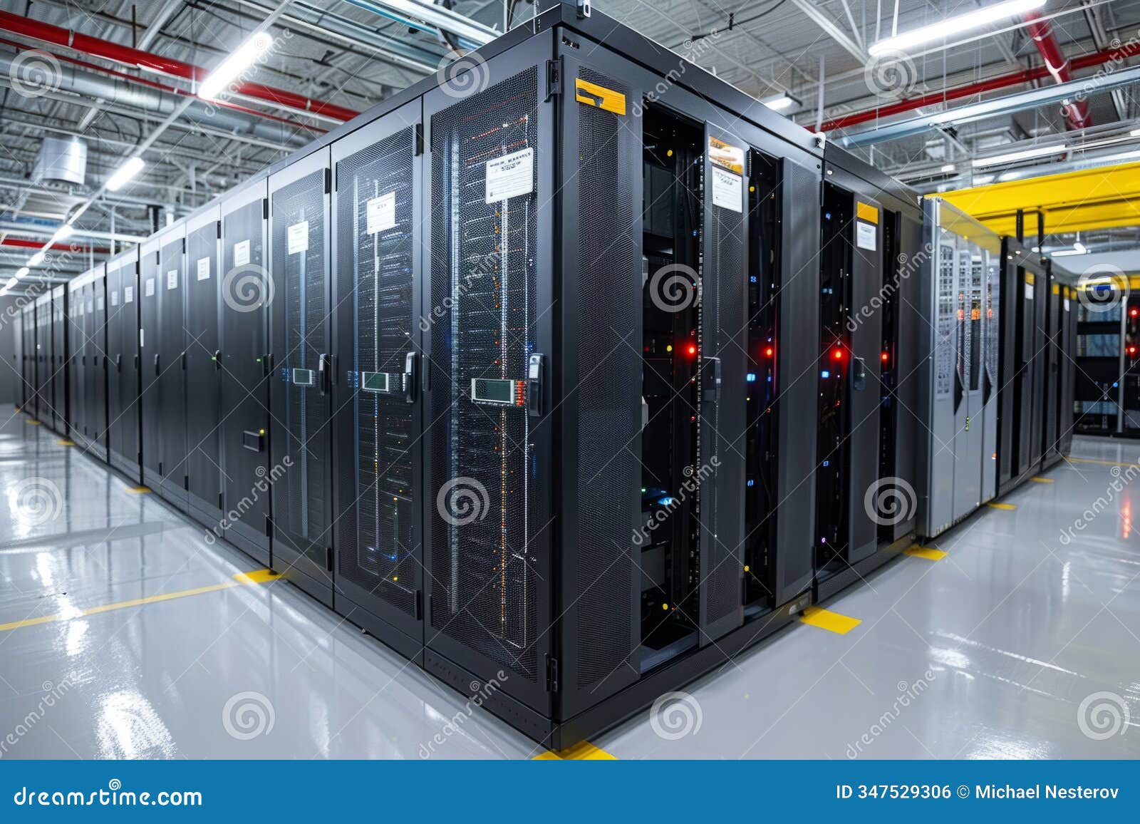 Racks with Servers of a Data Center Stock Photo - Image of center ...