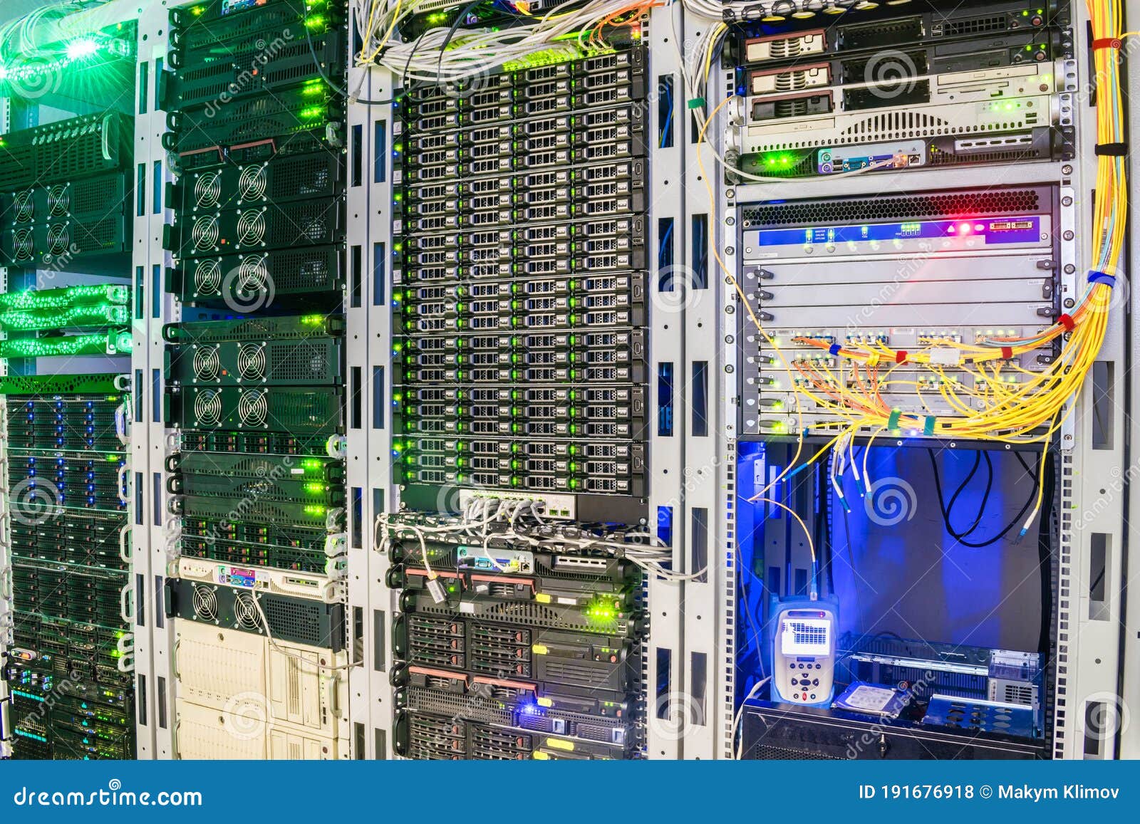 Racks with Servers are Installed in the Server Room of the Data Center ...