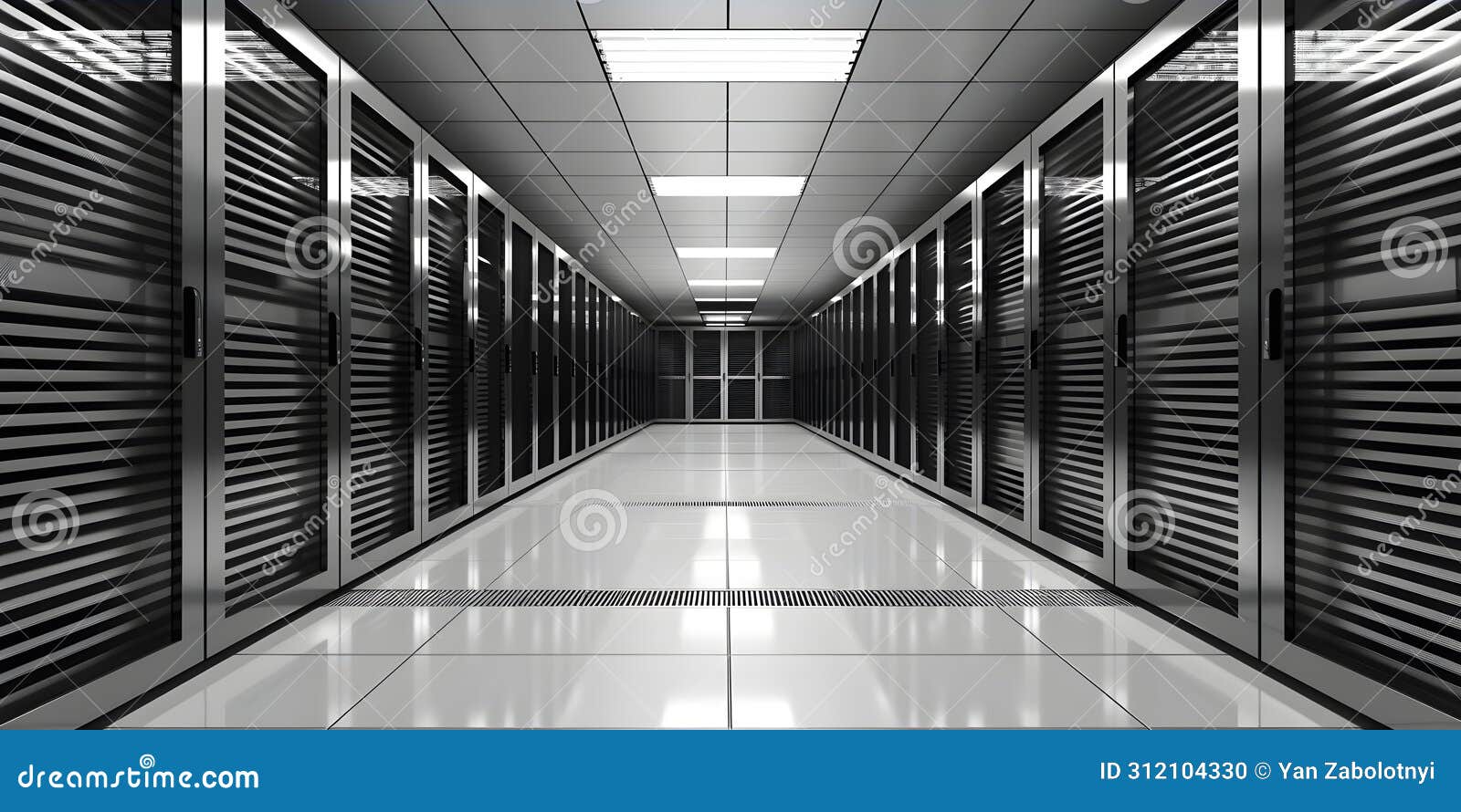 Racks of Servers Lining a Data Center Room. Concept Data Center ...