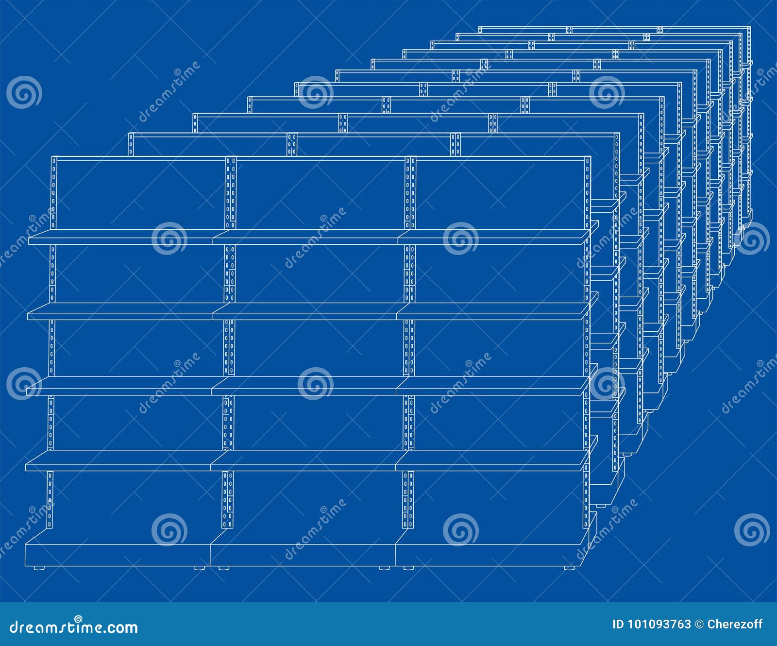 Racks with Shelves Sketch. Vector Stock Vector - Illustration of ...