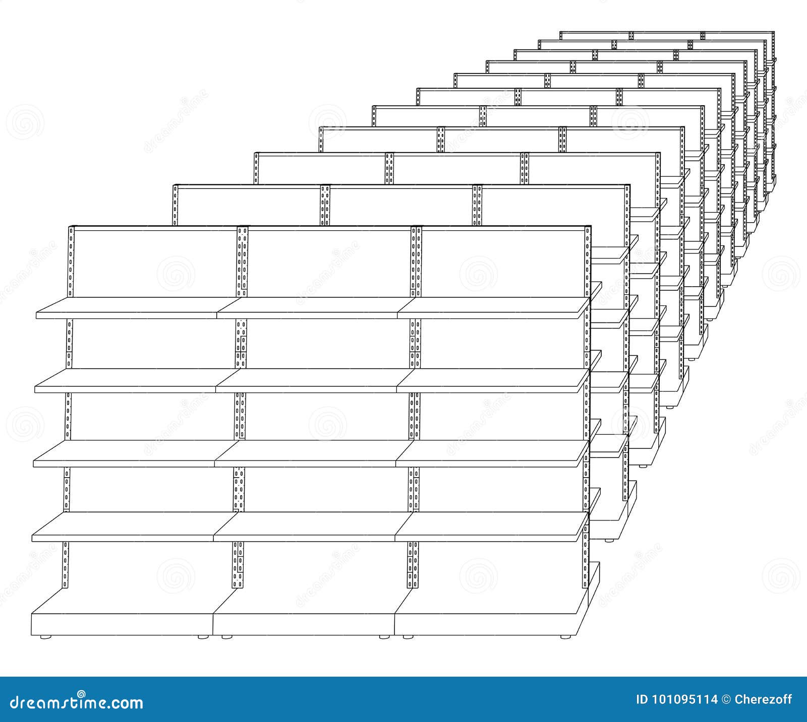 Racks with Shelves Sketch. Vector Stock Vector - Illustration of ...