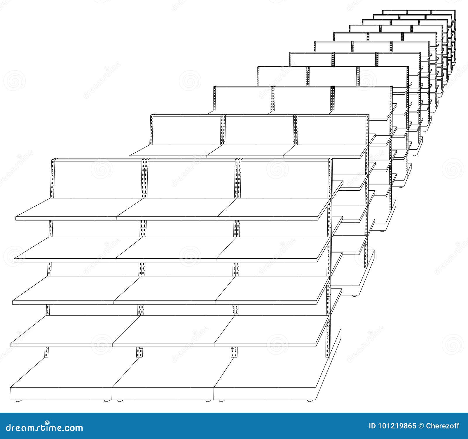 Racks with Shelves Sketch. Vector Stock Vector - Illustration of ...