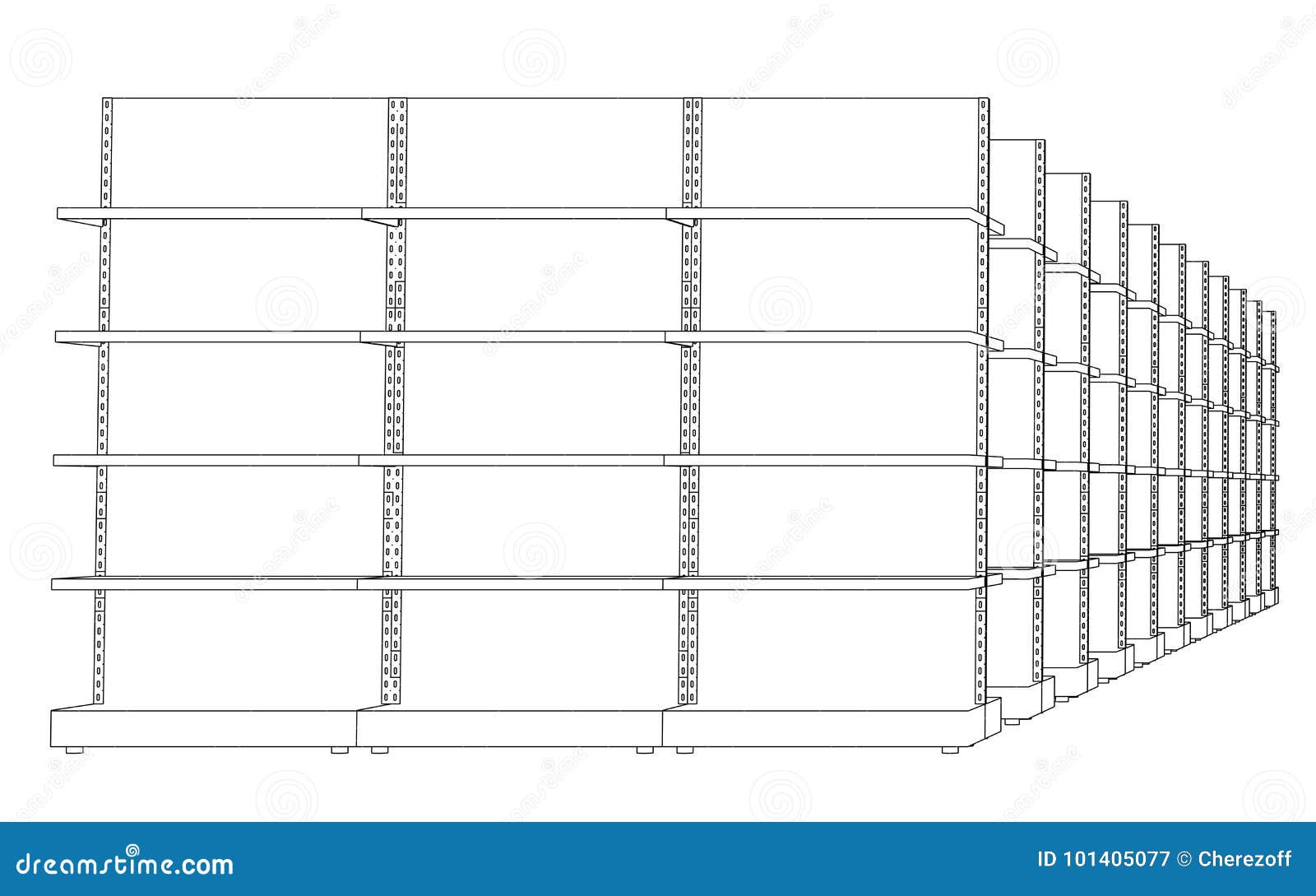 Racks with Shelves Sketch. Vector Stock Vector - Illustration of ...