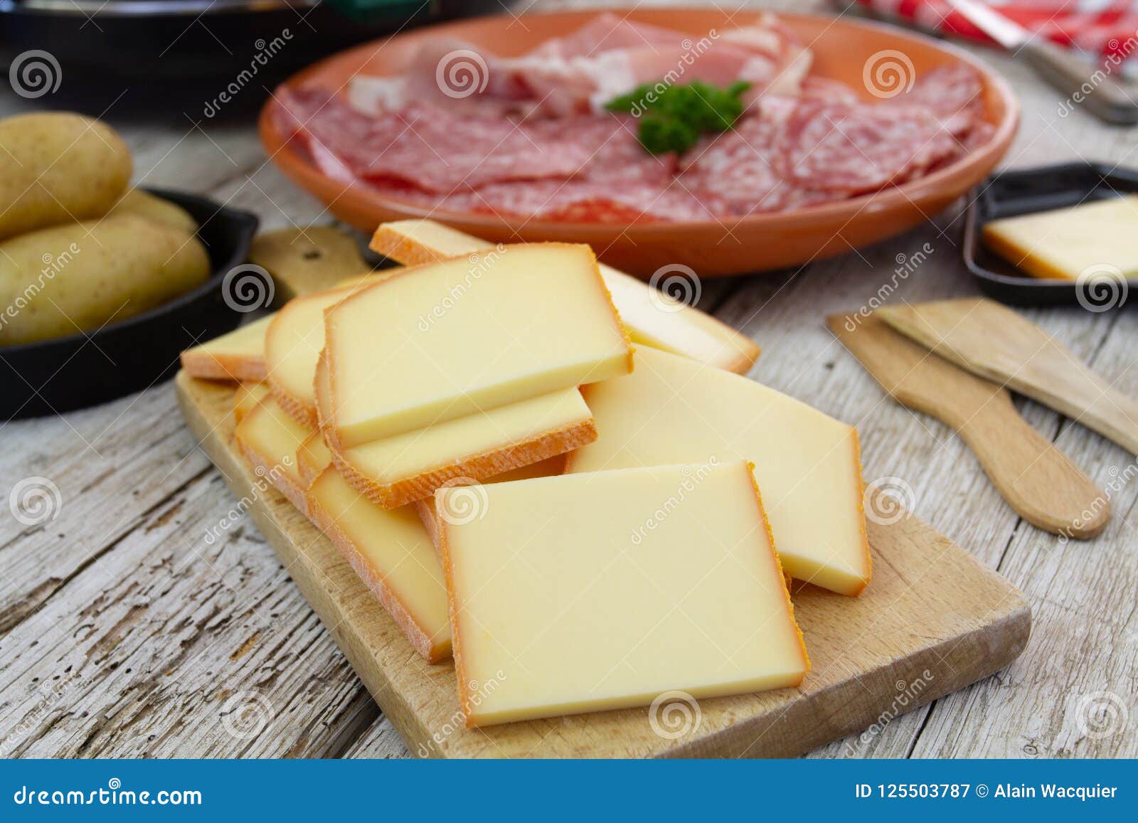 Raclette cheese stock image. Image of spoon, food, cuisine - 125503787