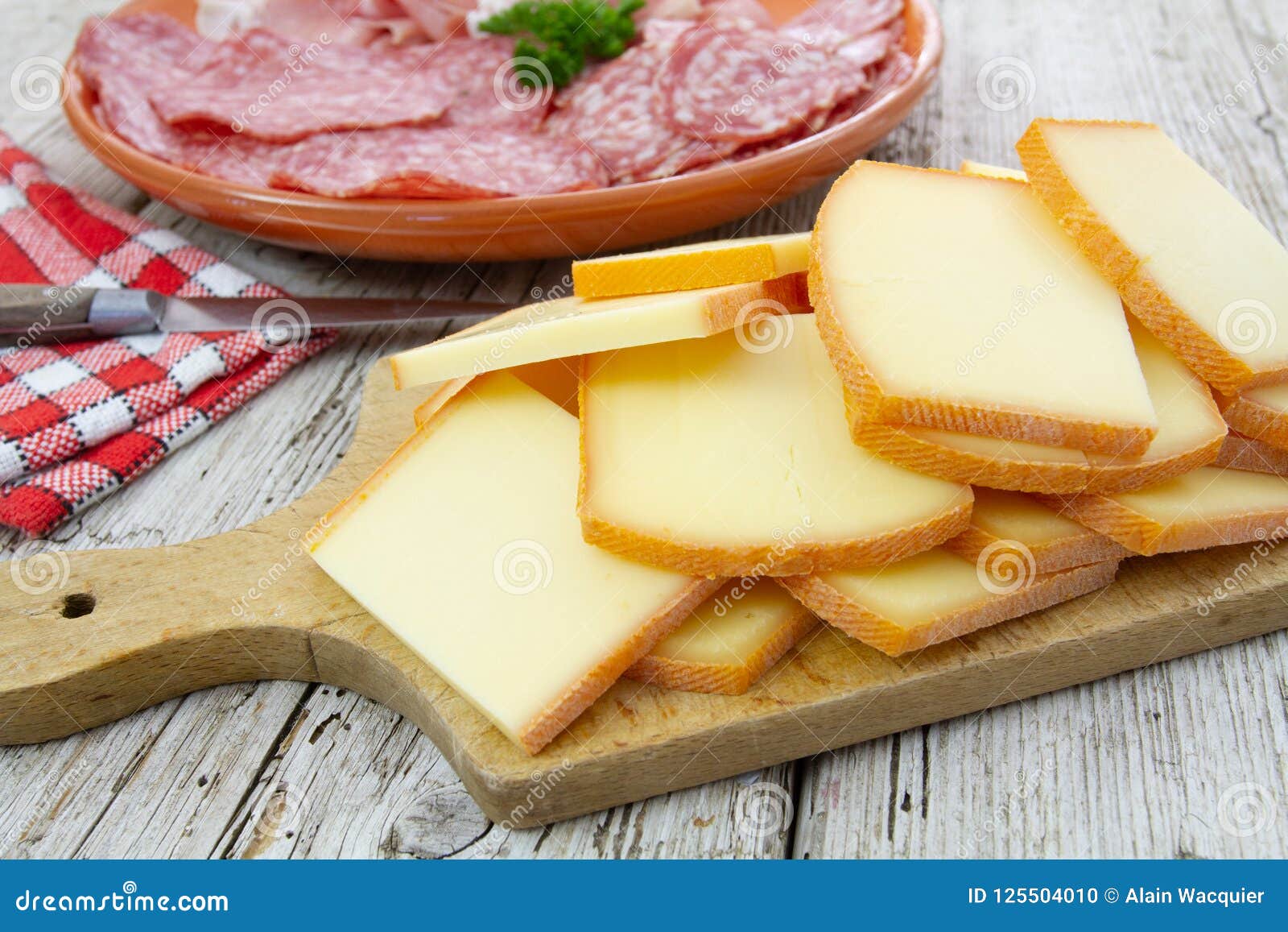 Raclette cheese stock photo. Image of salami, eating - 125504010