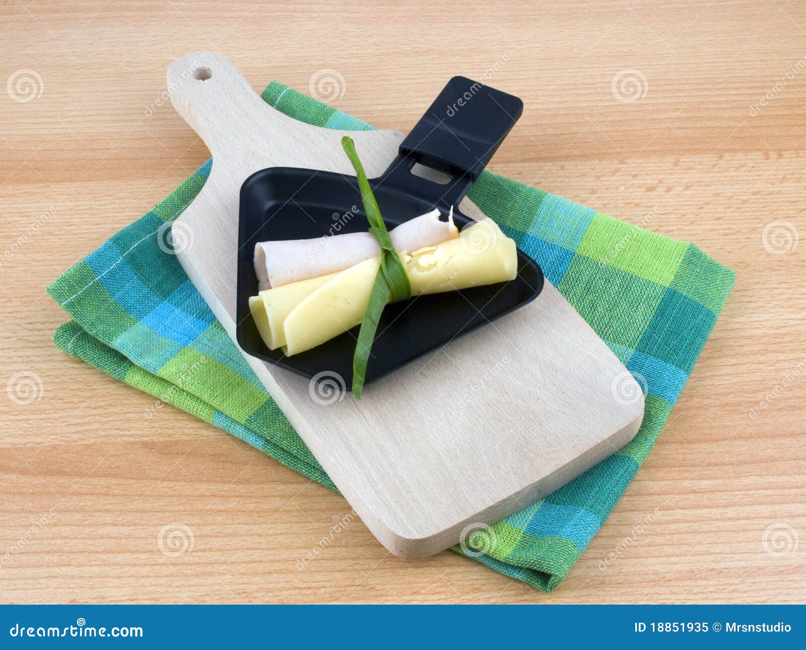 Raclette Pan with Cheese and Ham - Party Food Stock Image - Image of ...