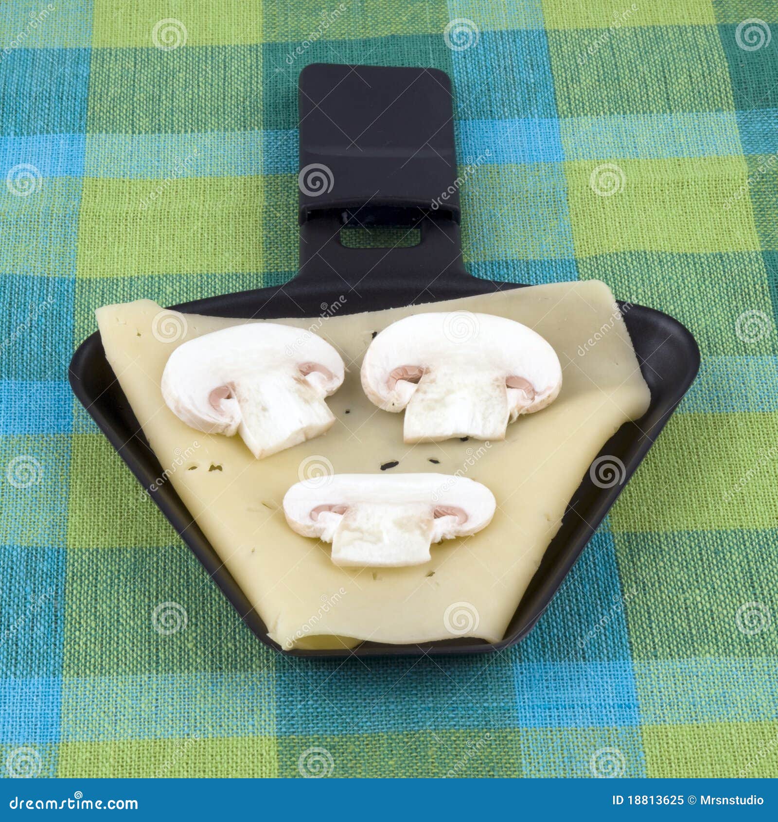 Raclette Pan with Cheese and Mushroom Stock Image - Image of cheese ...
