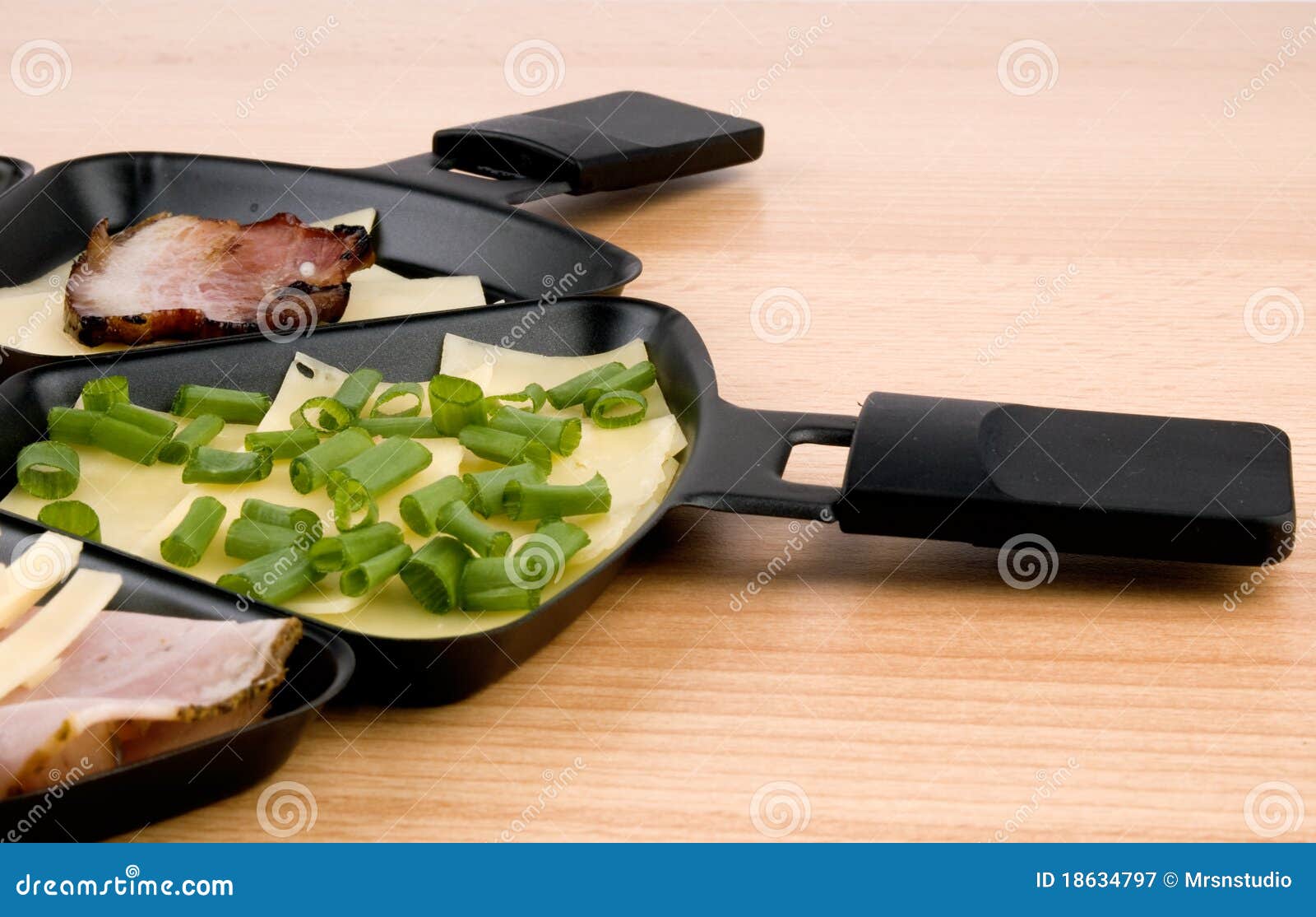 Raclette Pan with Cheese - Party Food Stock Image - Image of table ...
