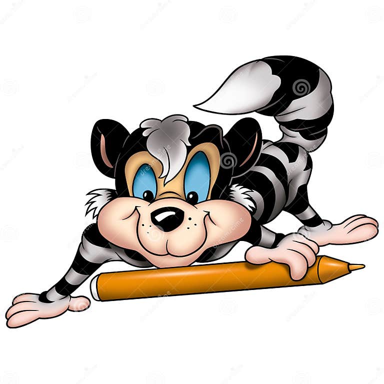 Racoon and marker stock illustration. Illustration of joyful - 1966733