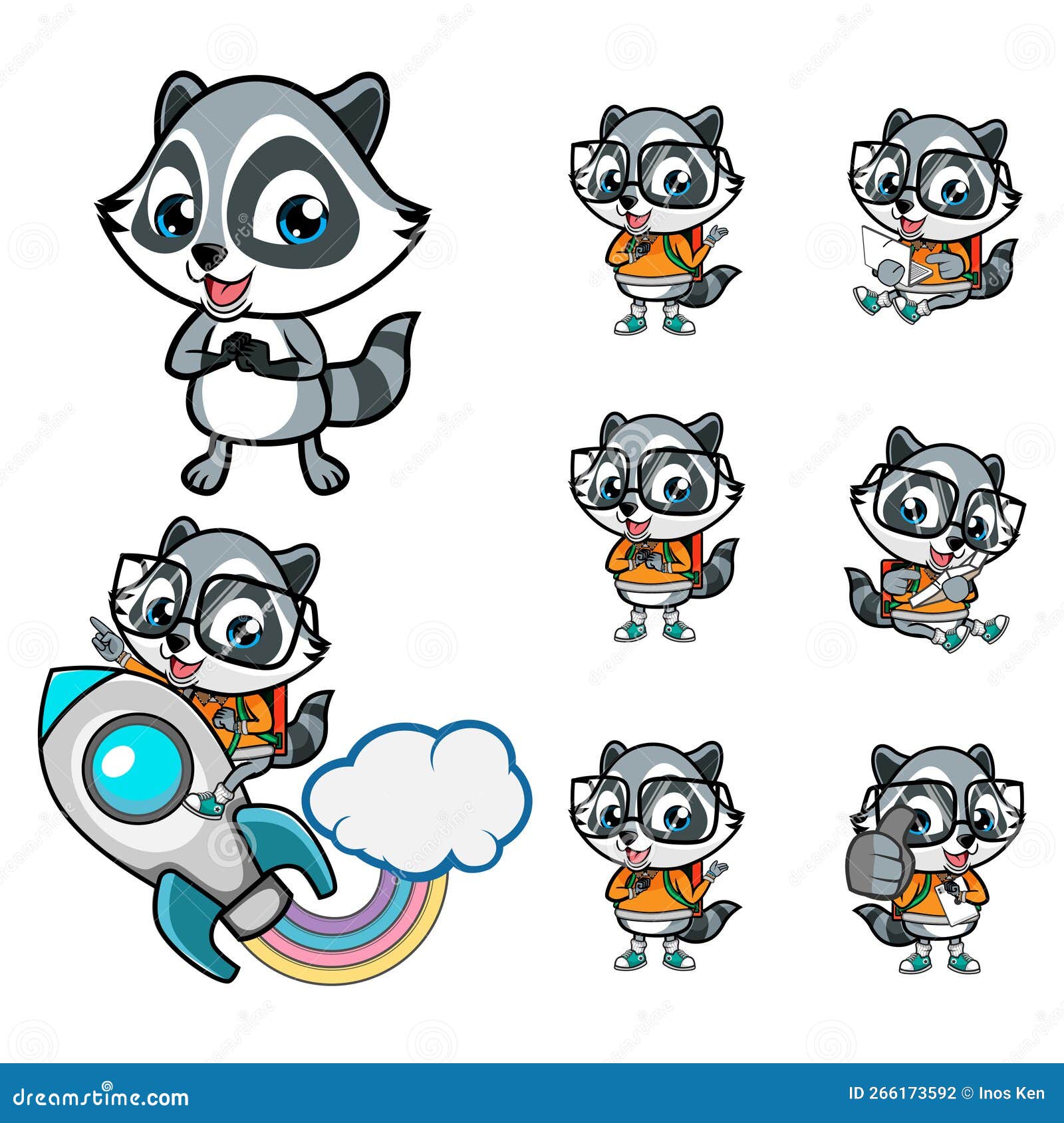 Cute Racoon Mascot Template Stock Vector - Illustration of angry ...