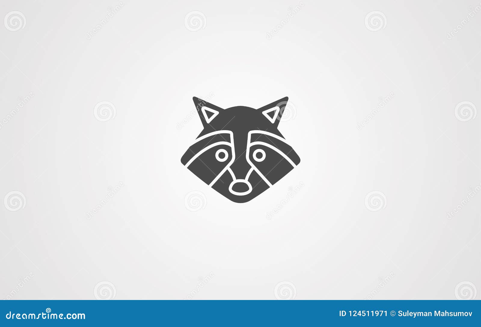 Racoon Vector Icon Sign Symbol Stock Vector - Illustration of head ...