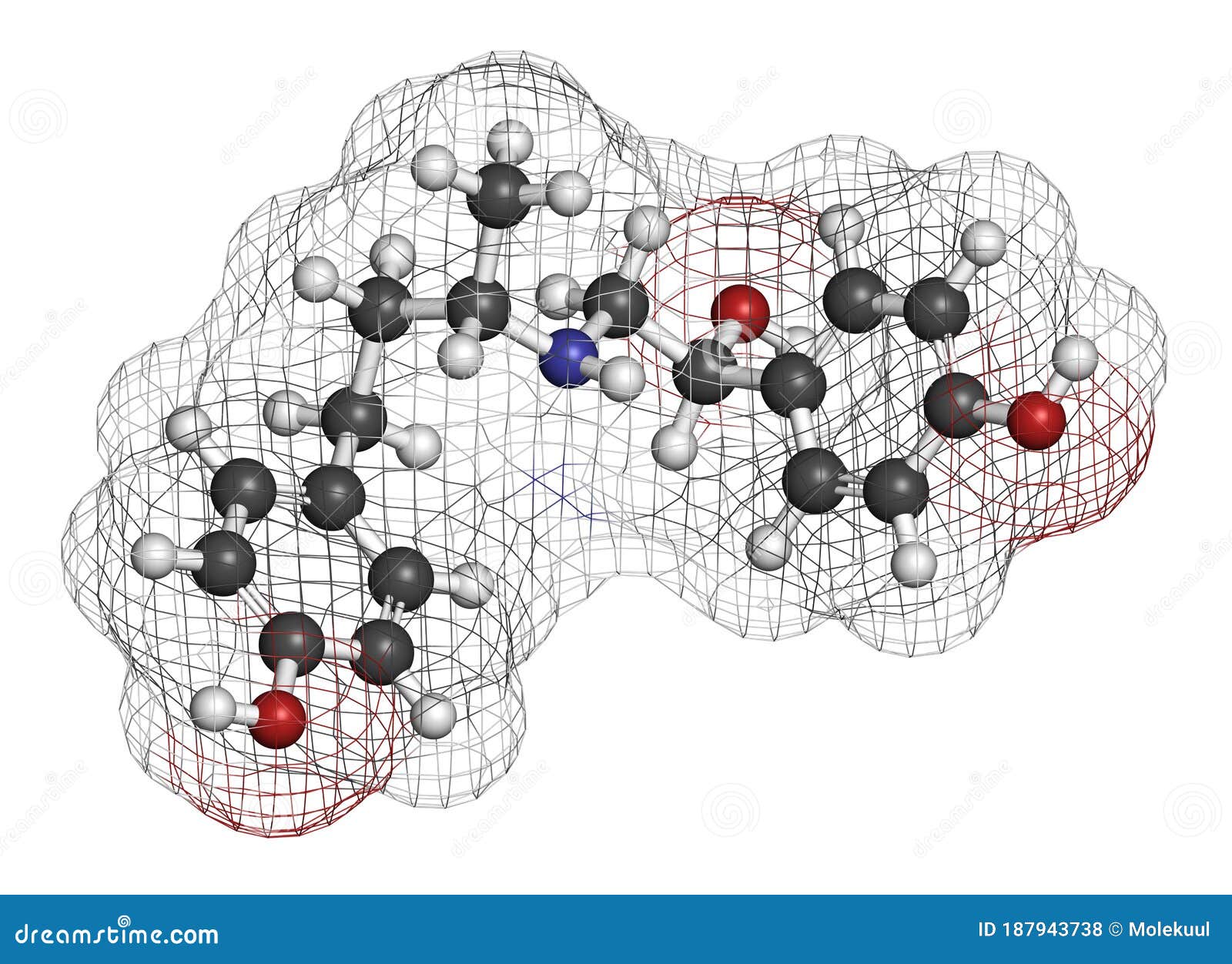 Ractopamine Feed Additive Molecule. 3D Rendering Stock Illustration ...