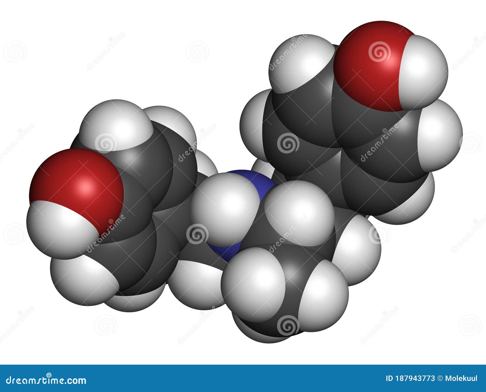 Ractopamine Feed Additive Molecule. 3D Rendering Stock Illustration ...