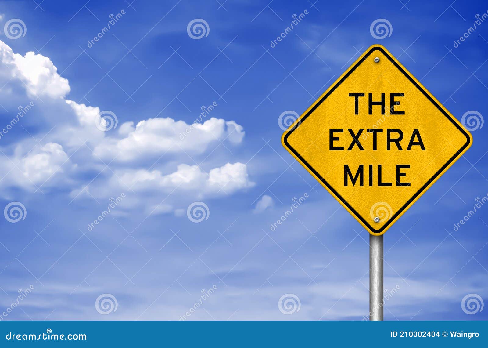 Road Sign Message for the Extra Mile Stock Illustration - Illustration ...