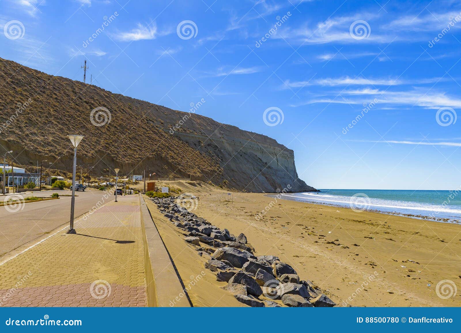 Rada Tilly Beach Chubut Argentina Photo stock - Image du côte, vacances ...