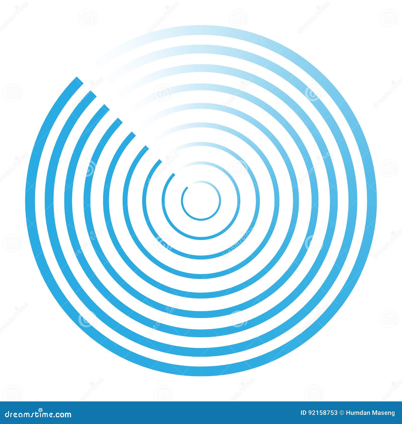 Radar Abstract Icon Logo. Circle Wave Concentric Line Vector Radar ...
