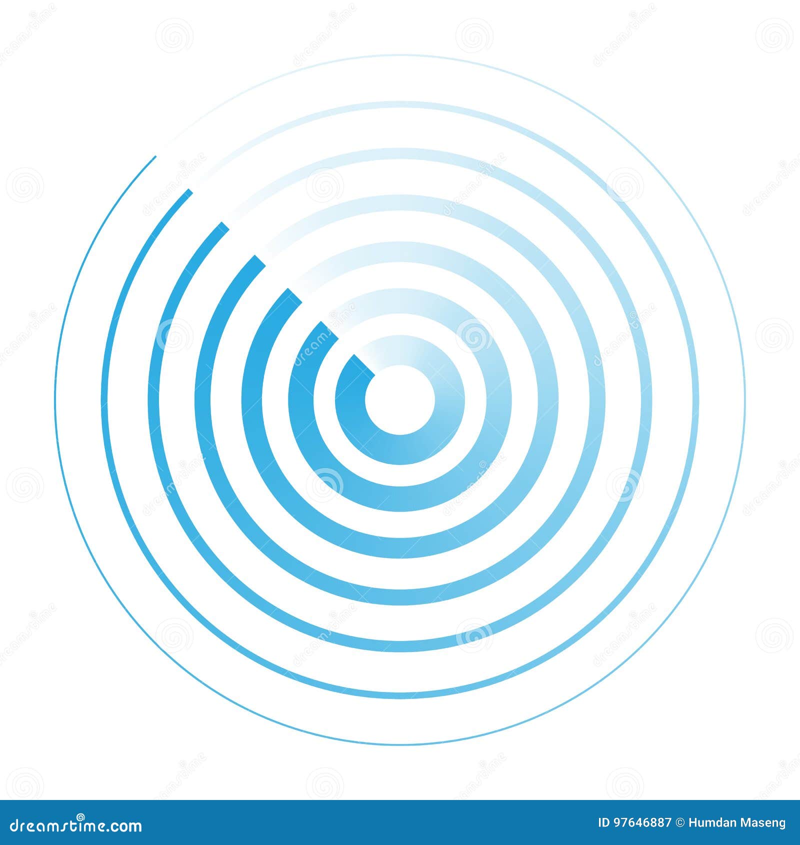 Radar Abstract Icon Logo. Circle Wave Concentric Line Vector Radar ...