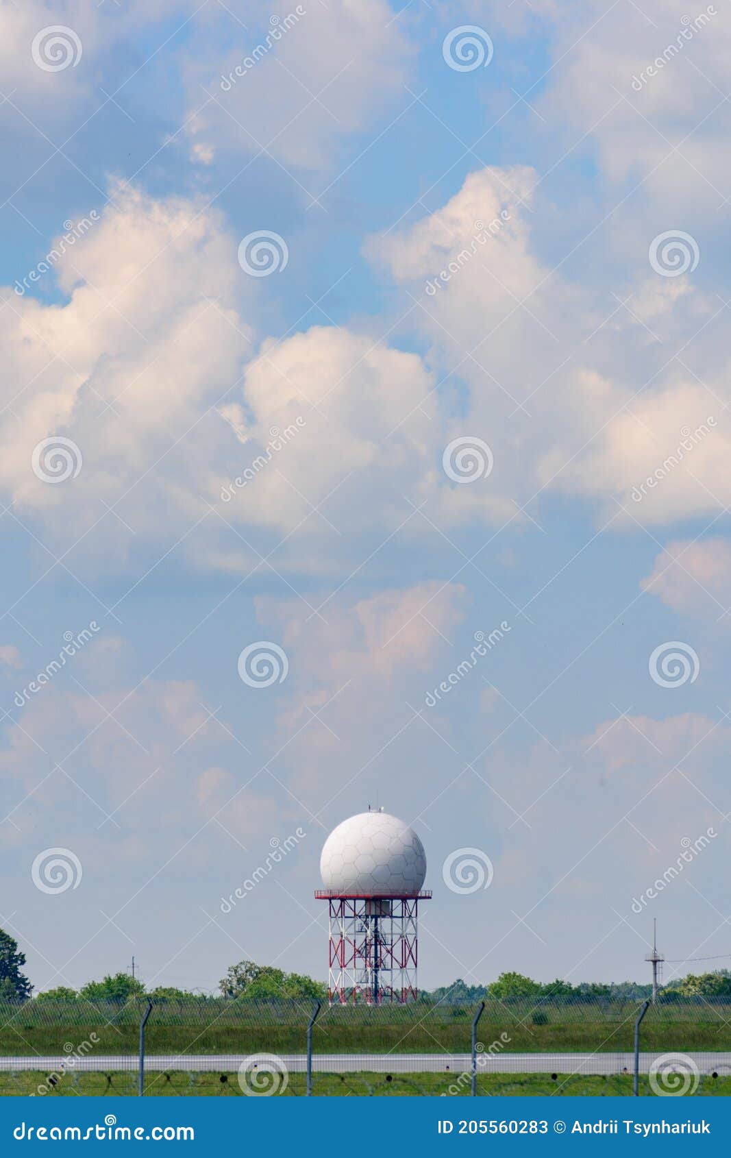 Radar Antenna at the Airport in the Form of a Sphere Stock Image ...