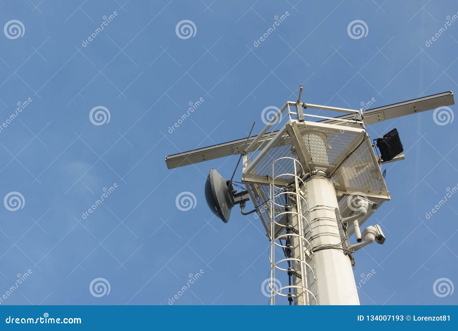 Radar Antenna in Construction Site Stock Image - Image of microwave ...