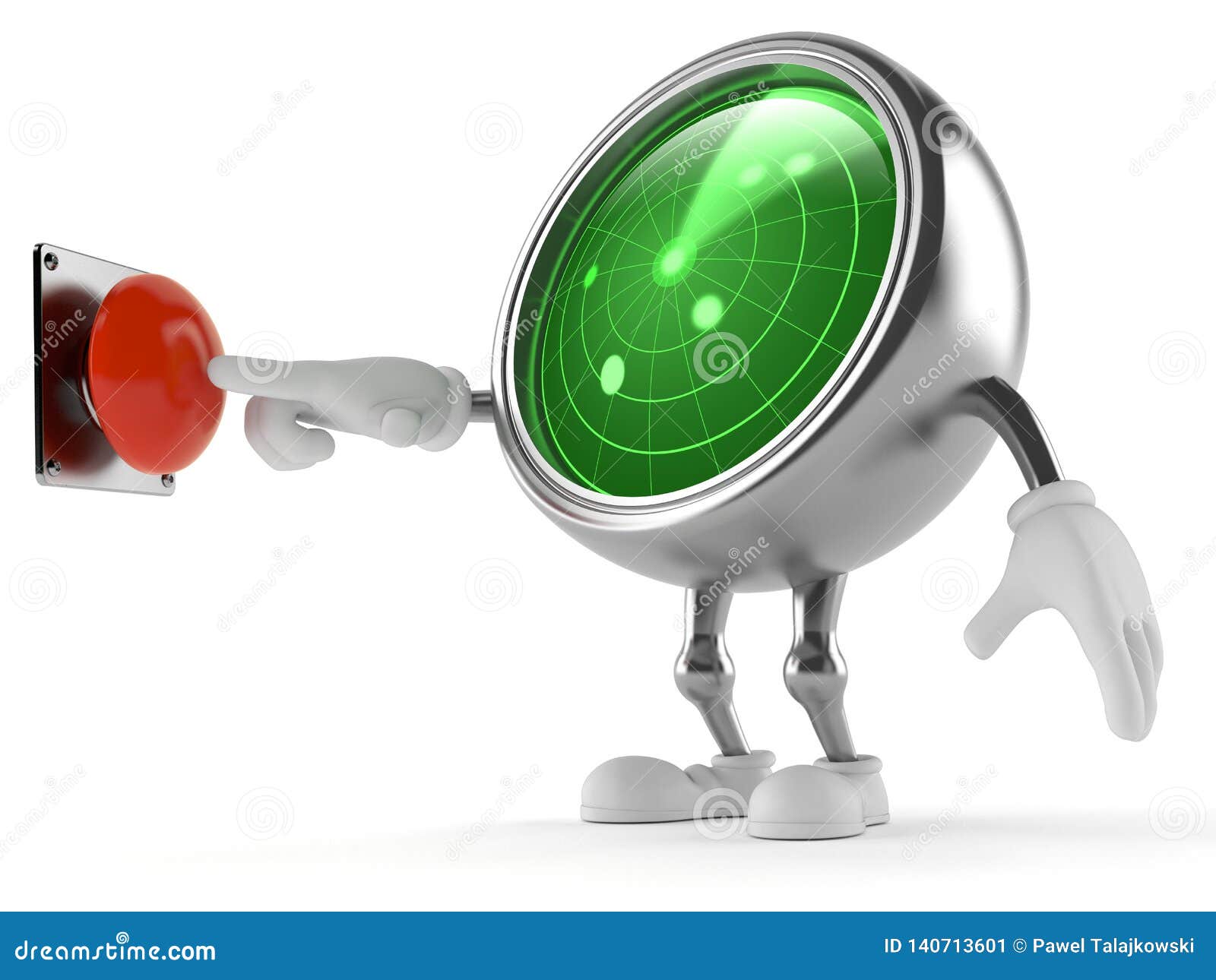 Radar Character Pushing Button Stock Illustration - Illustration of ...