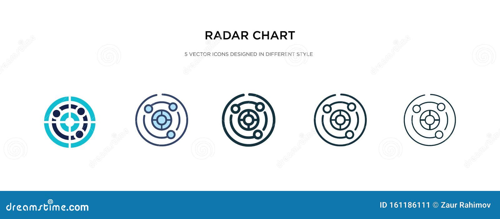 Radar Chart Icon in Different Style Vector Illustration. Two Colored ...