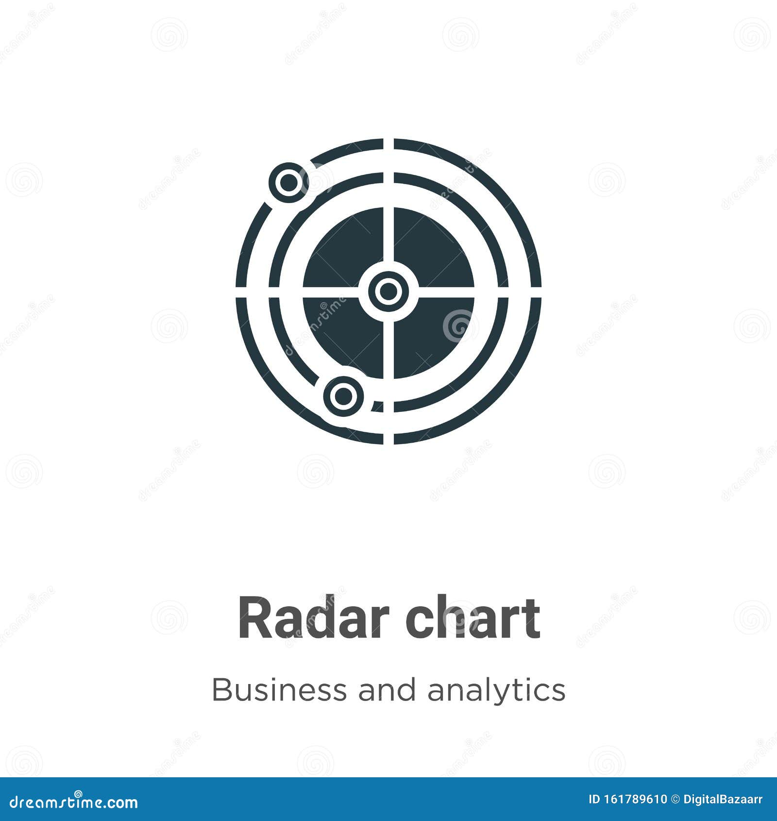Radar Chart Vector Icon on White Background. Flat Vector Radar Chart ...