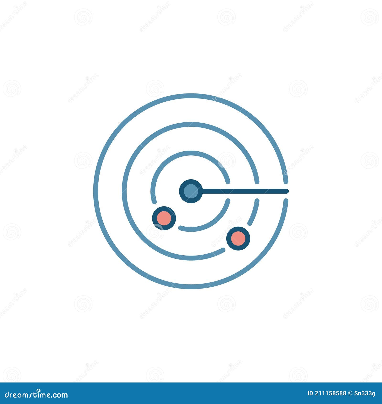 Radar Circle Vector Concept Round Colored Icon Stock Vector ...