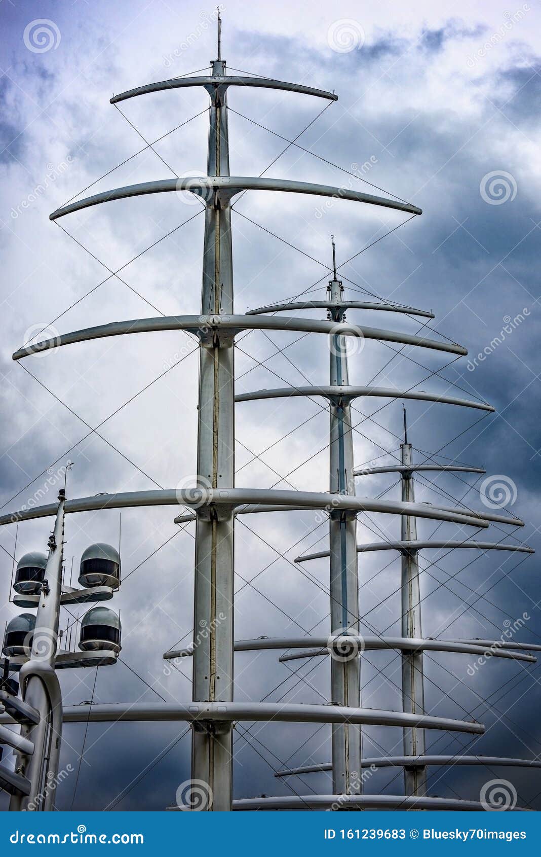 Radar Communication and Navigation System Tower on a Luxurious Yacht ...