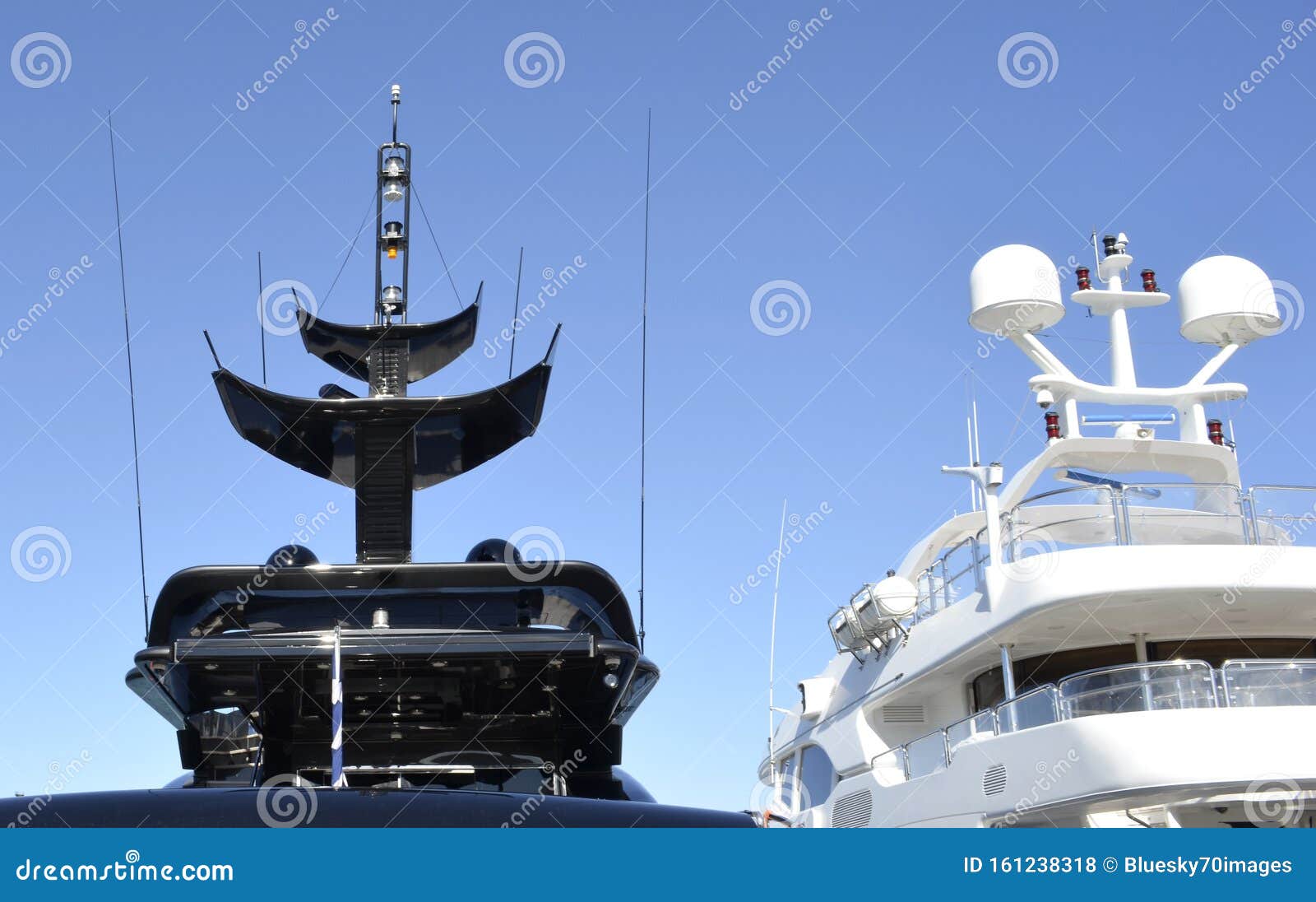 Radar,communication and Navigation System Tower on a Luxurious Yachts ...