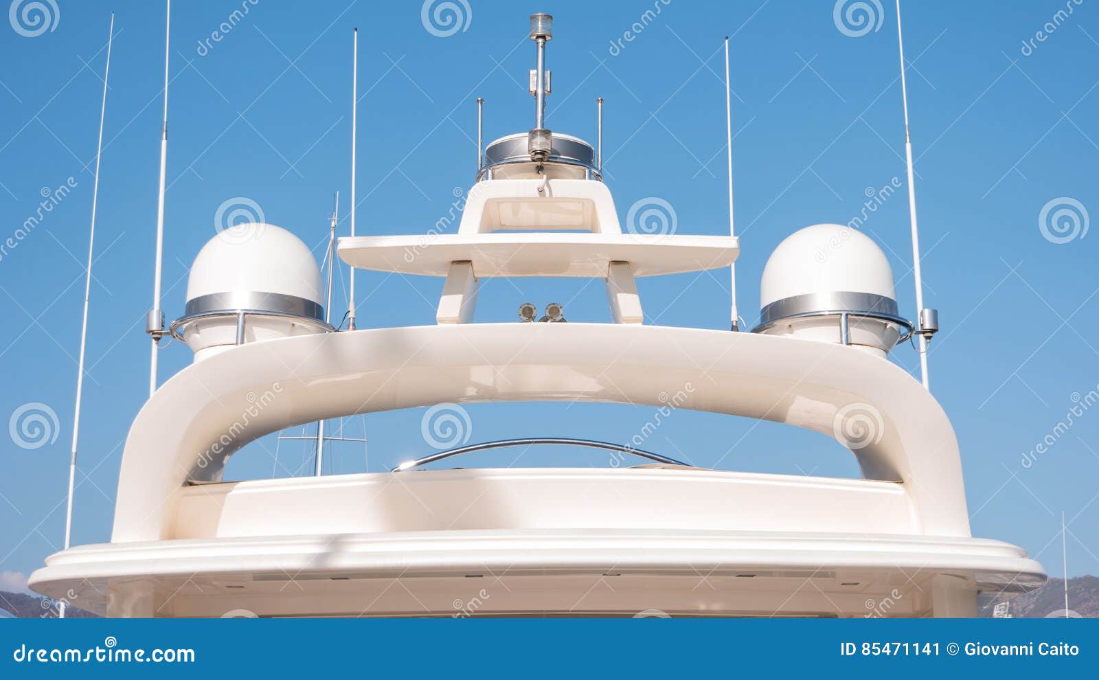 Radar and Communication Tower on a Yacht Stock Image - Image of marine ...