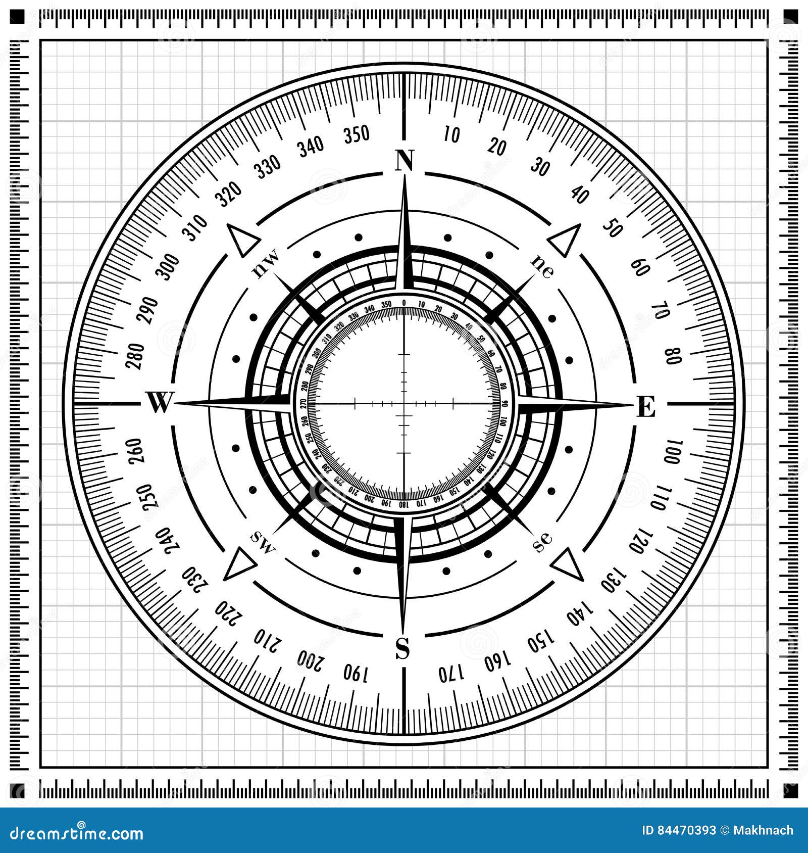 Radar compass rose stock vector. Illustration of plan - 84470393