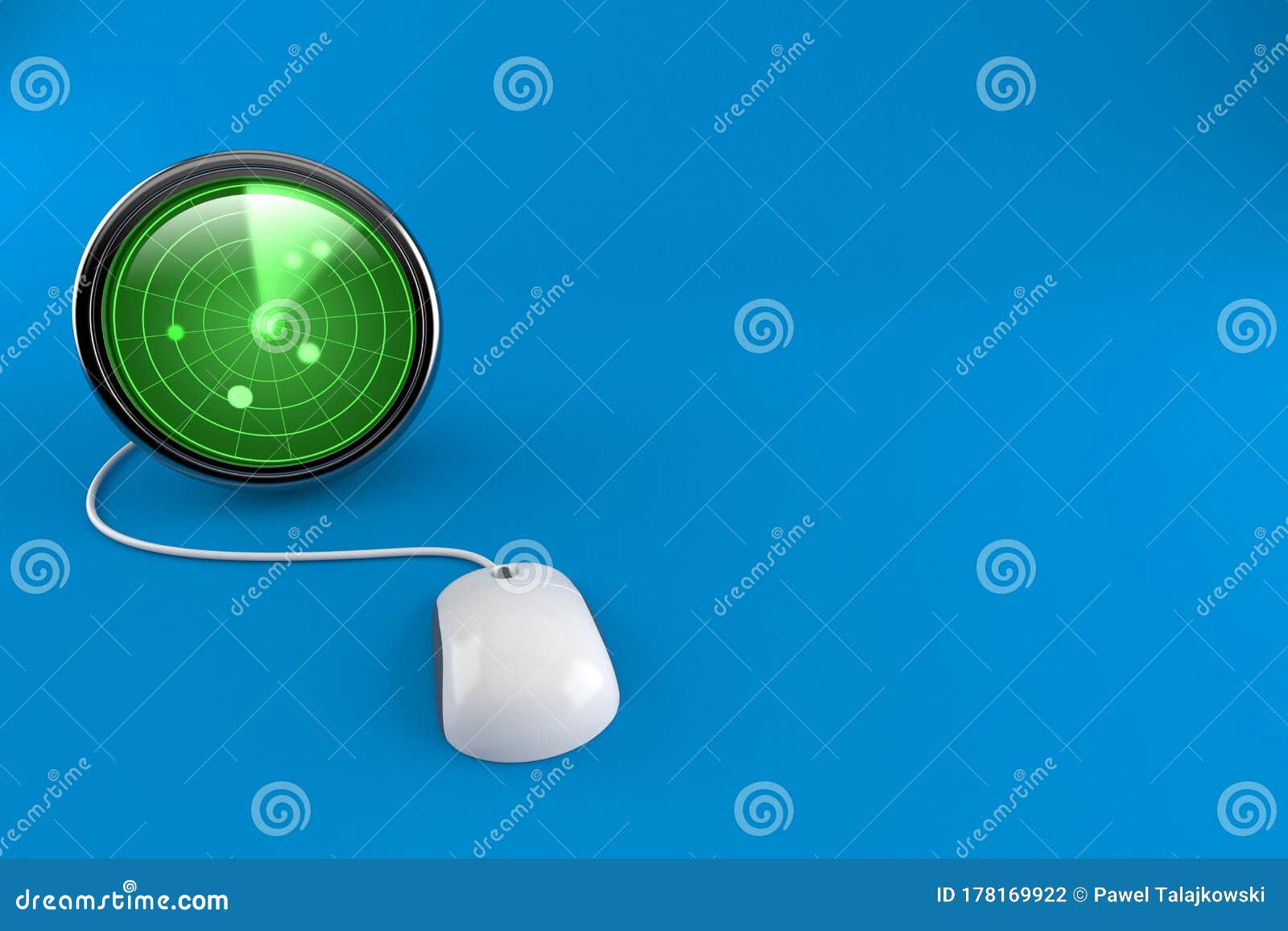 Radar with computer mouse stock illustration. Illustration of motion ...