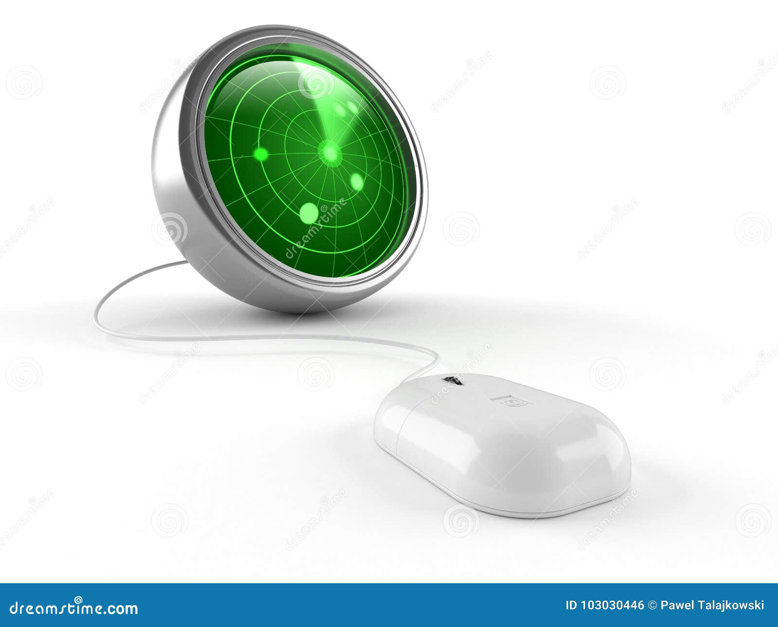 Radar with computer mouse stock illustration. Illustration of ...