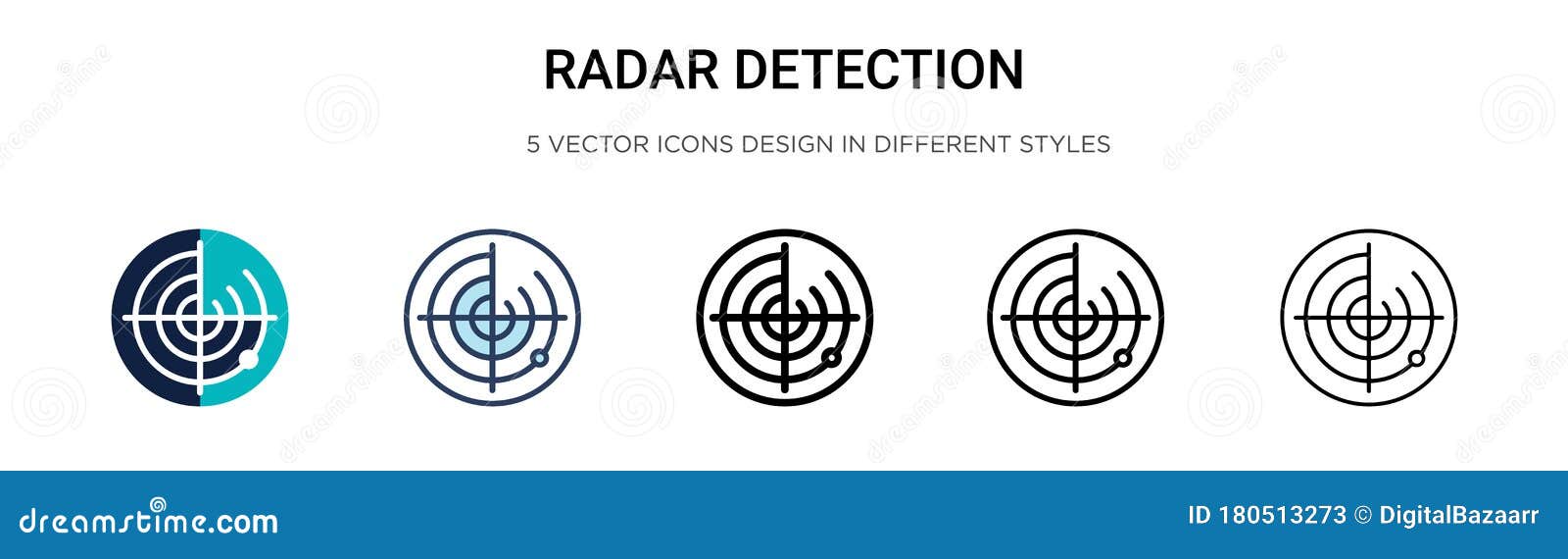 Radar Detection Icon in Filled, Thin Line, Outline and Stroke Style ...