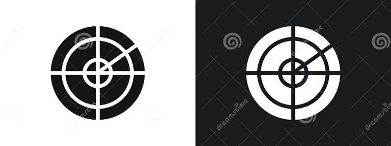 Radar Detection Icon Linear Graphics Set Vector In Black Stock Illustration Illustration Of