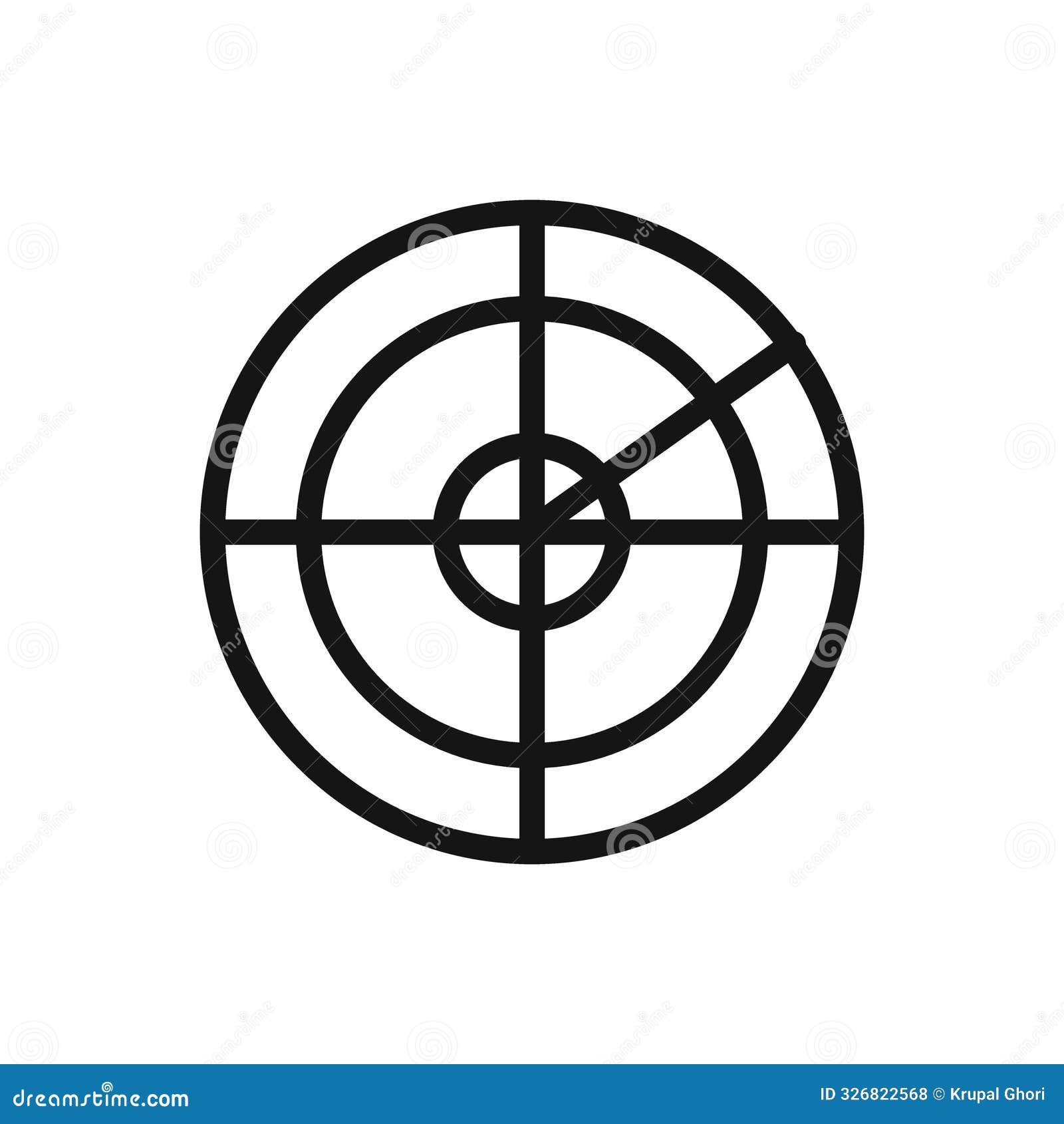 Radar Detection Icon Linear Vector Graphics Sign Stock Vector Illustration Of Army Control