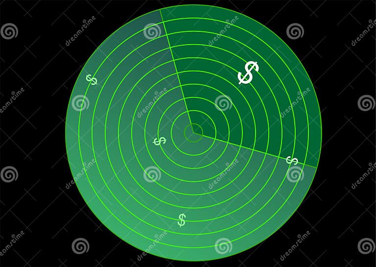 Radar with dollar sign stock vector. Illustration of desperate - 3762601