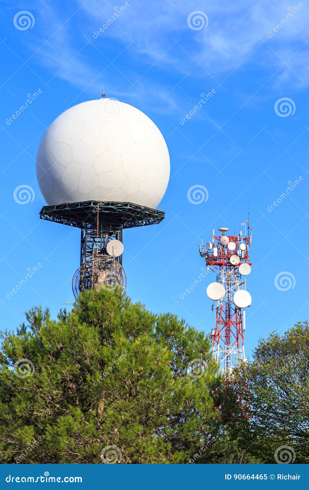 Radar dome stock image. Image of communicating, technology - 90664465