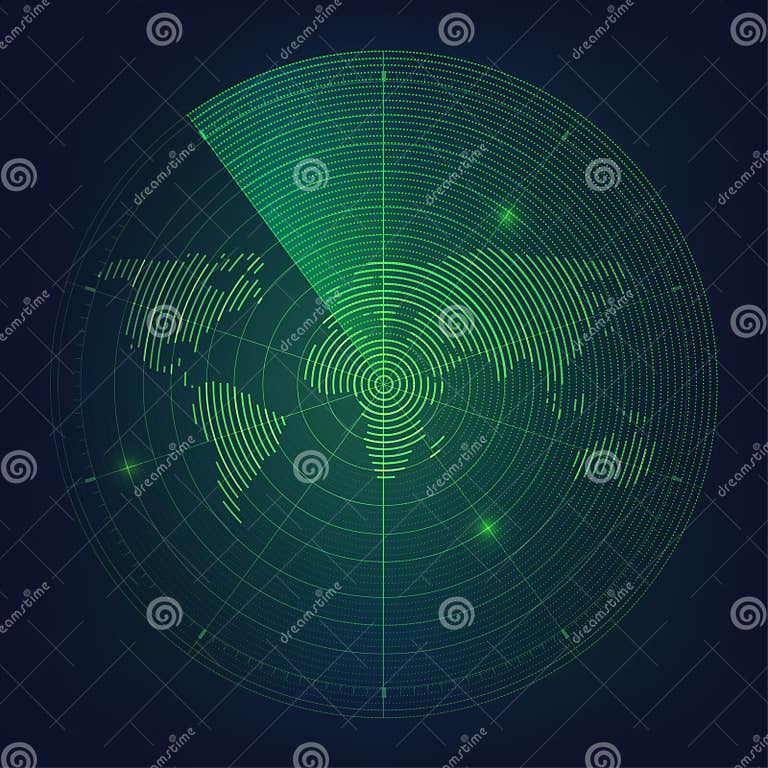 Radar Dot stock vector. Illustration of global, screen - 97447467