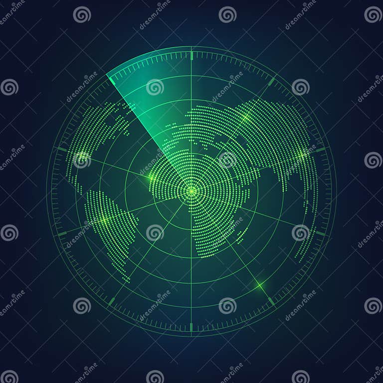 Radar earth stock vector. Illustration of radar, target - 97902657