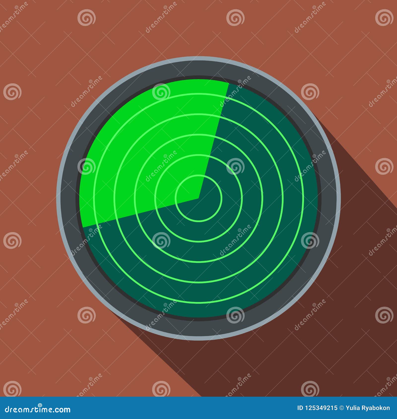 Radar Flat Icon with Shadow Stock Illustration - Illustration of ...