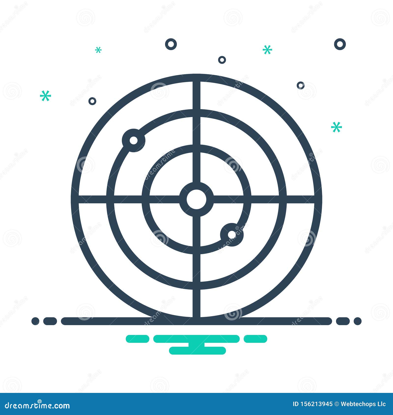 Black Mix Icon for Radar, Sonar and Target Stock Vector - Illustration ...