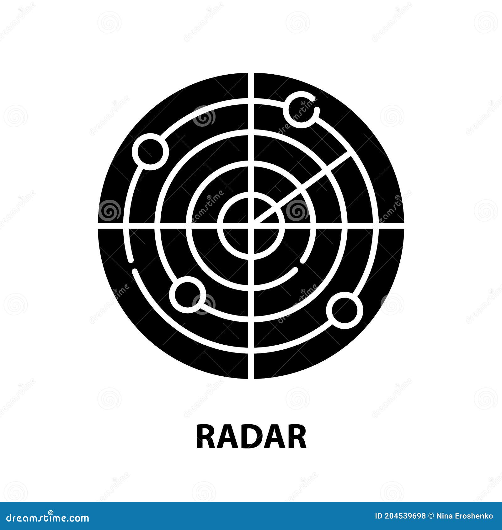 Radar Icon, Black Vector Sign with Editable Strokes, Concept ...