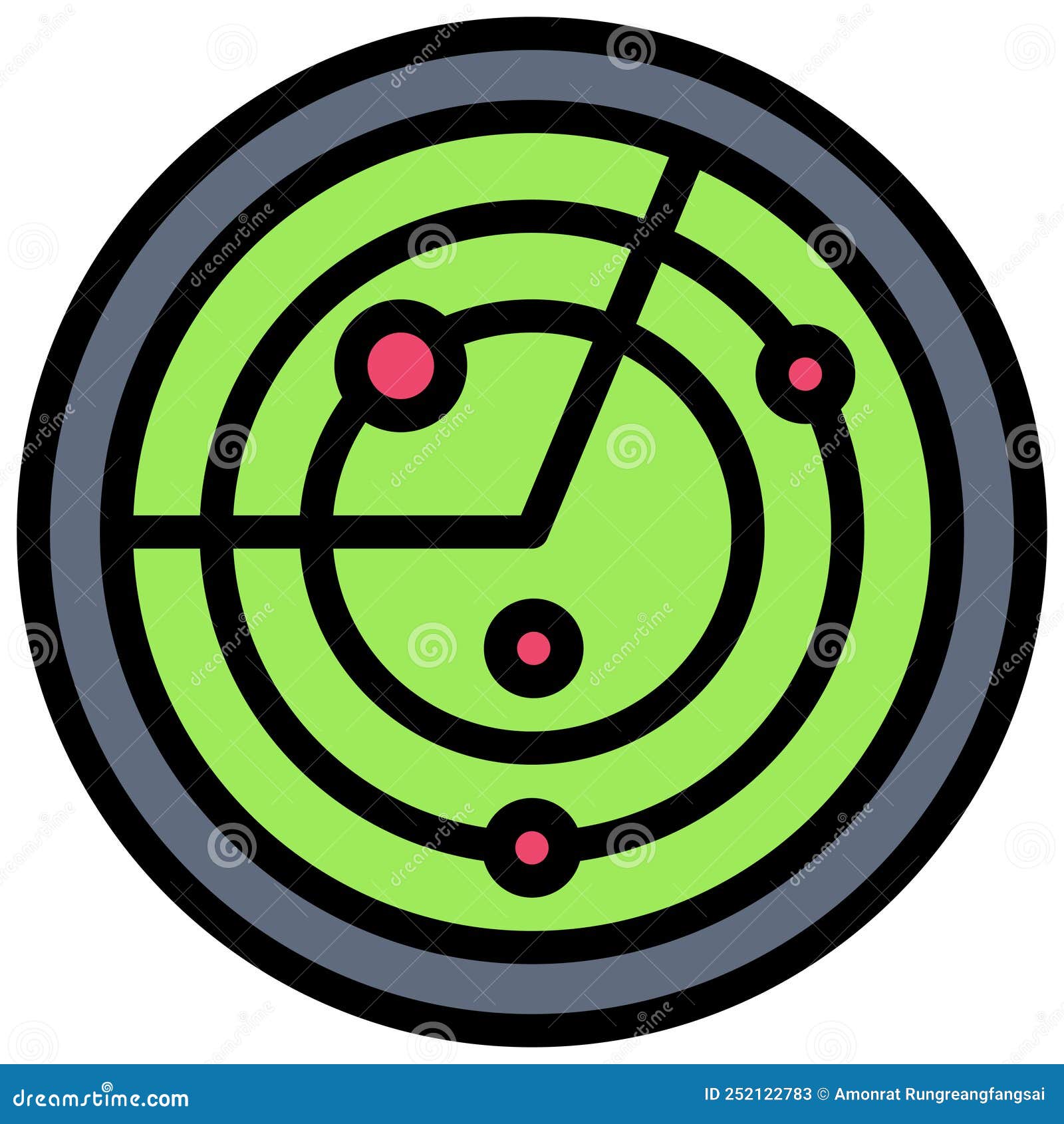 Radar Icon, Location Map and Navigation Vector Stock Vector ...