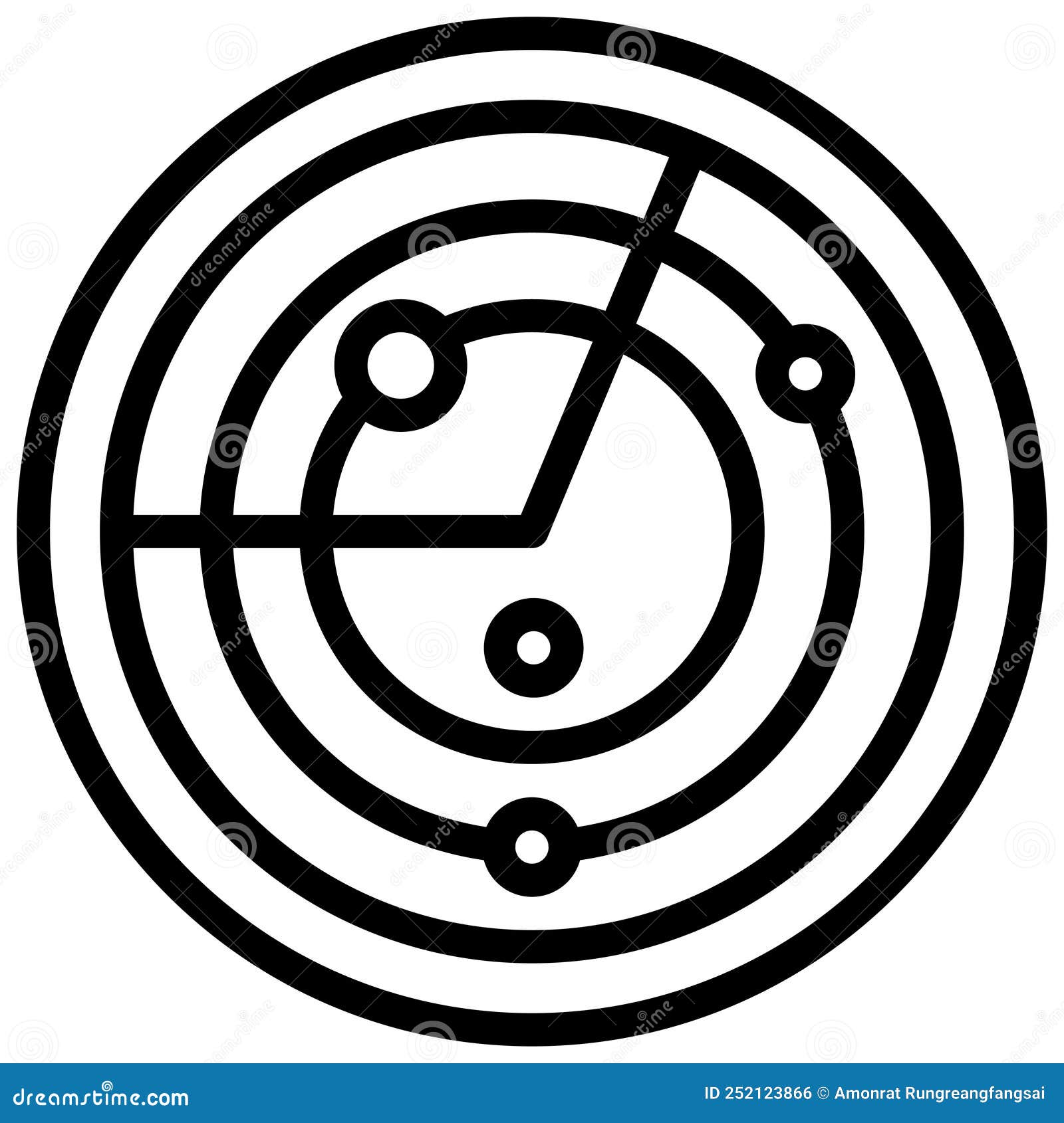 Radar Icon, Location Map and Navigation Vector Stock Vector ...