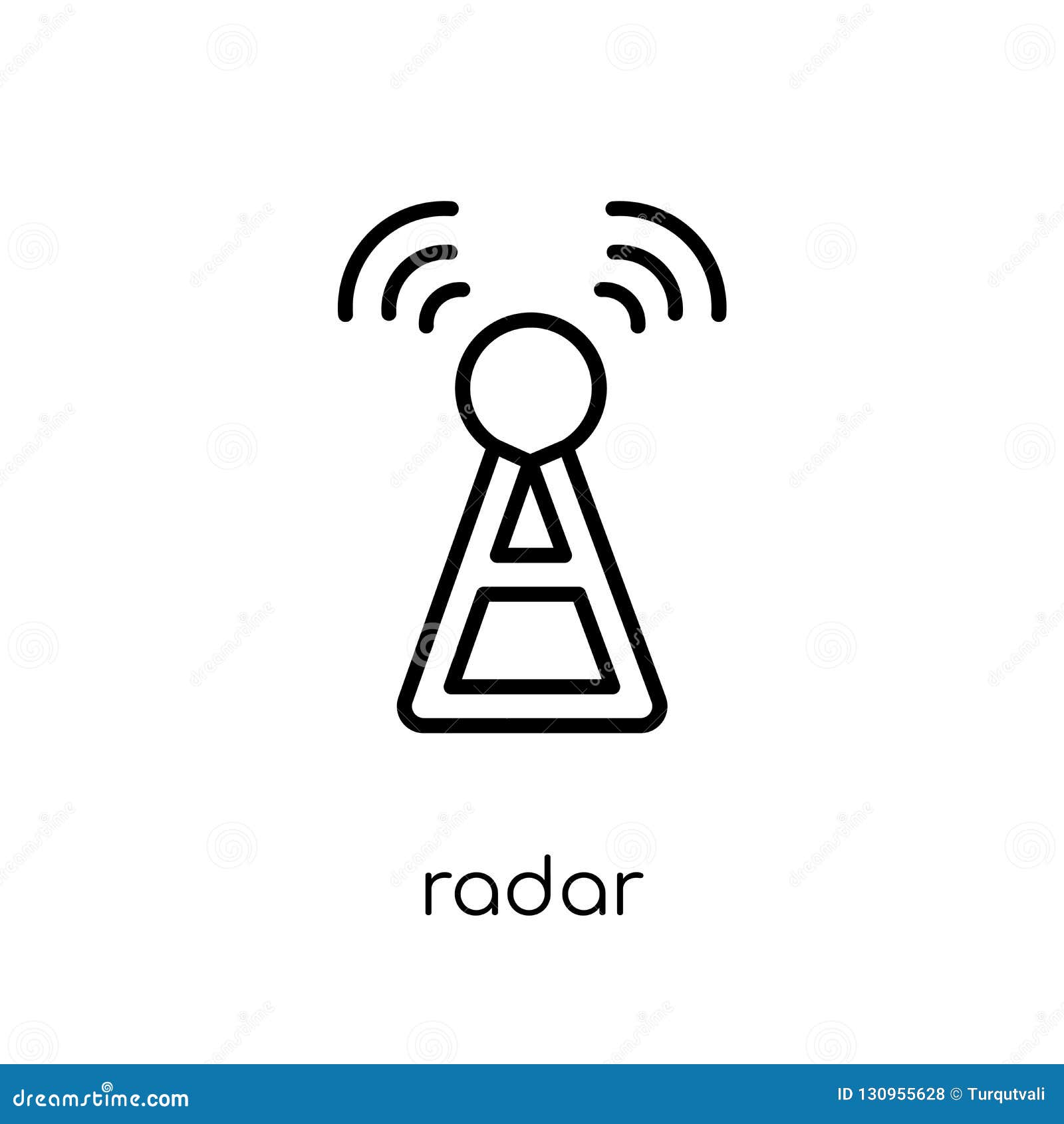 Radar Icon. Trendy Modern Flat Linear Vector Radar Icon on White Stock ...