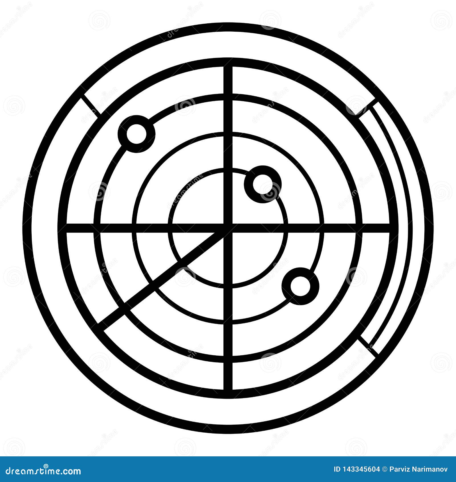 Radar icon vector stock illustration. Illustration of alertness - 143345604