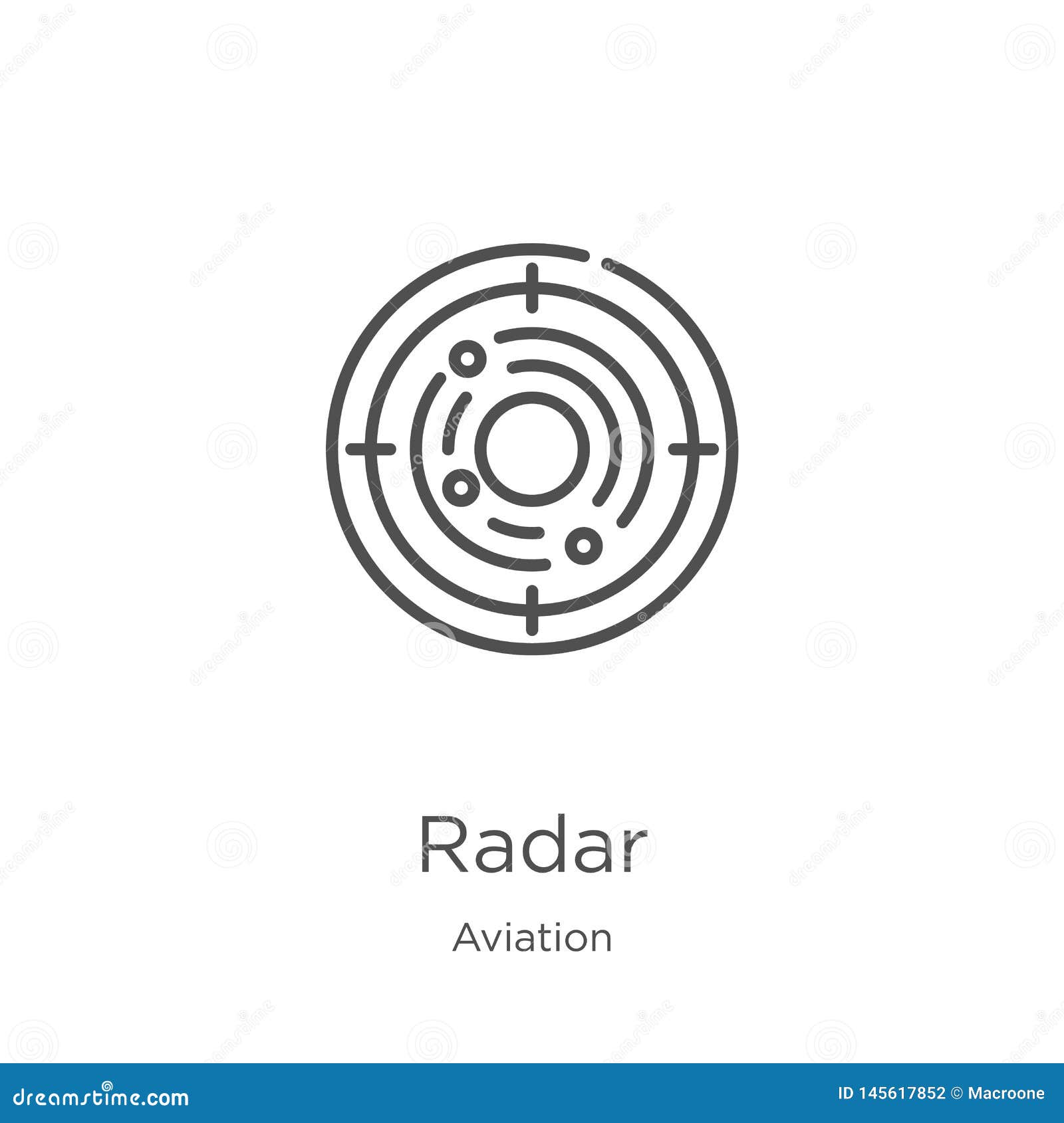 Radar Icon Vector from Aviation Collection. Thin Line Radar Outline ...